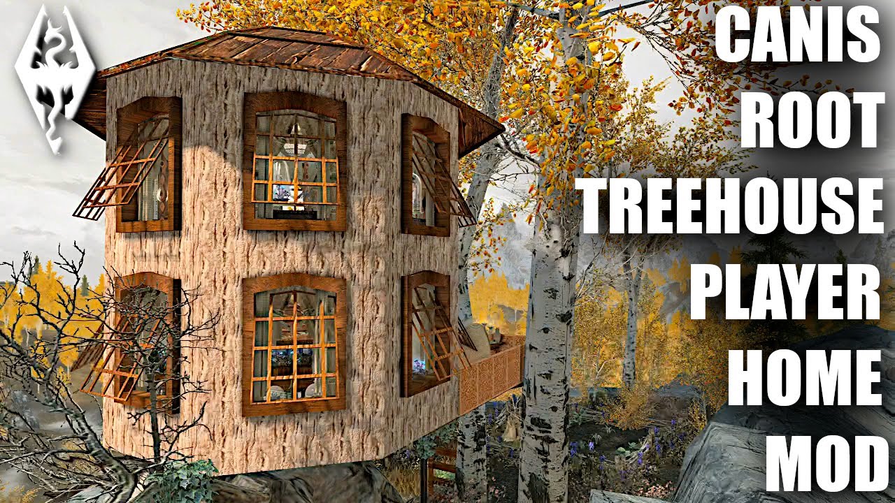 Xbox Skyrim SE: CANIS ROOT TREEHOUSE Player Home Mod Showcase - YouTube