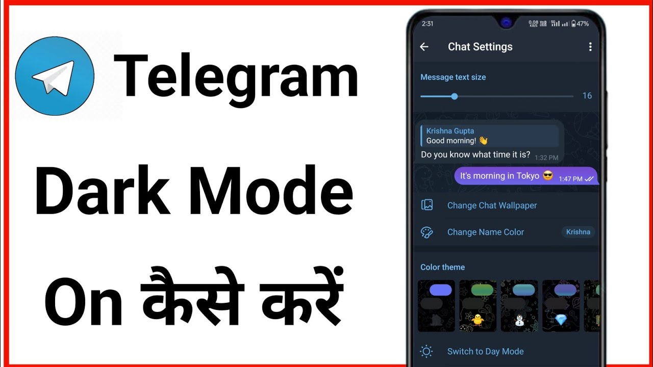 Telegram Ko Dark Mode Kaise Kare | Telegram Dark Mode Desktop - YouTube