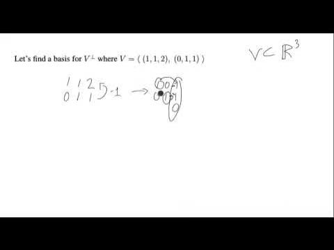 Finding Orthogonal Complements - YouTube