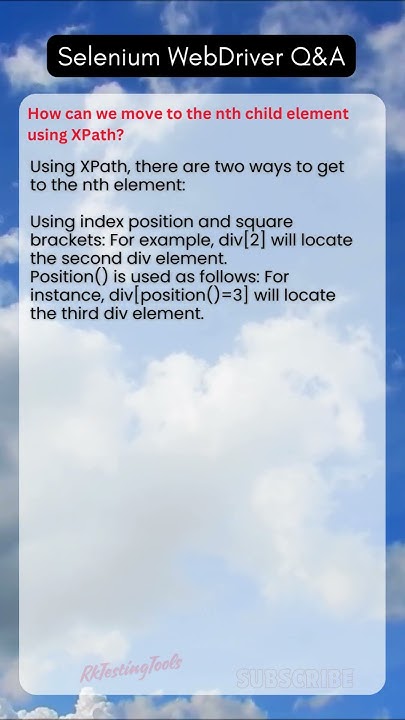 How can we move to the nth child element using XPath - YouTube