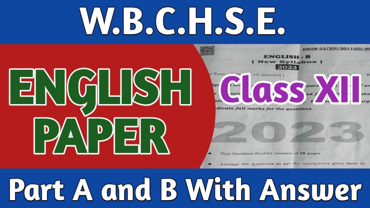 class 12 english paper 2023 with answer || wb hs english paper 2023 ...