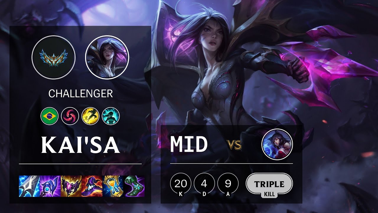 Kaisa Mid vs Ahri - BR Challenger Patch 12.5 - YouTube