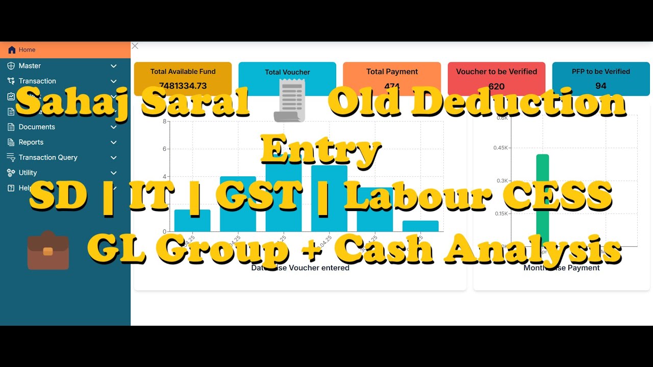 Old SD, IT, GST, Labour CESS Payment Entry in Sahaj Saral 🧾 | GL Group ...