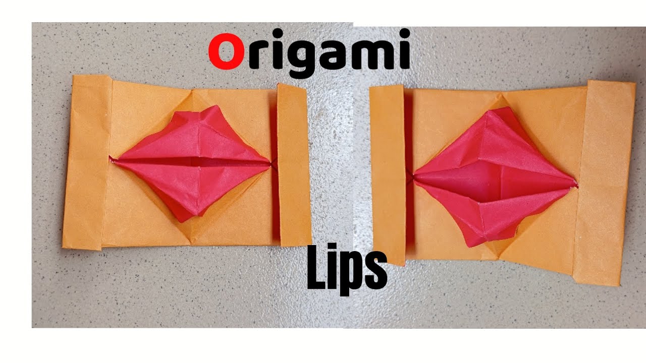 DIY Origami Kissing Lips | Origami Mouth that Opens and Closes | Moving ...