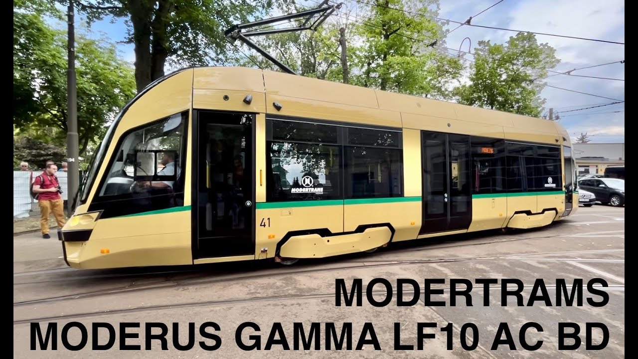 MODERTRANS - MODERUS GAMMA LF10 AC BD - Ausfahrt aus dem Depot der Woltersdorfer Straßenbahn ...