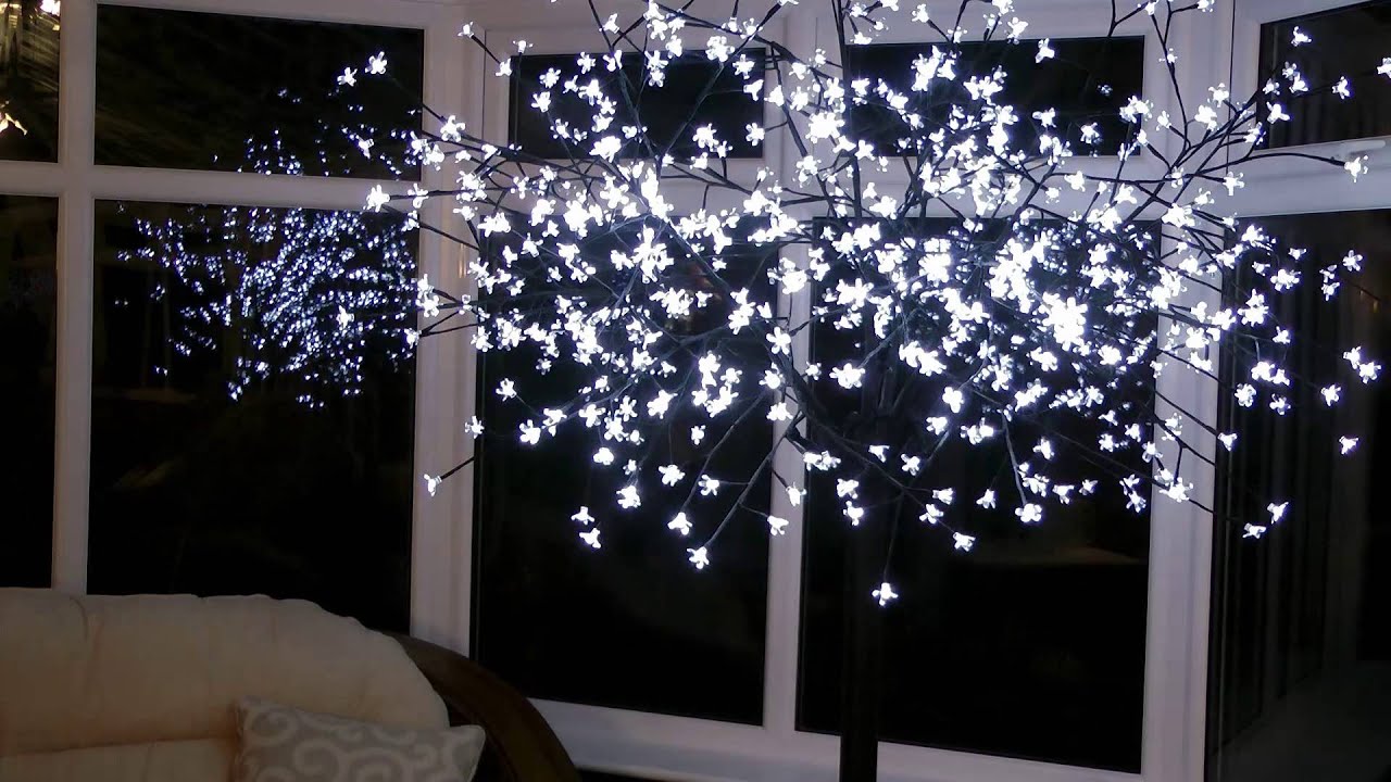 Multi Function Ice White LED Blossom Tree - YouTube