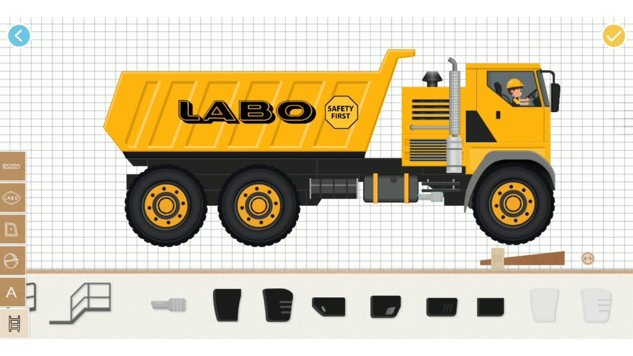 Labo Construction Truck | Heavy Duty Six Wheel Truck - YouTube