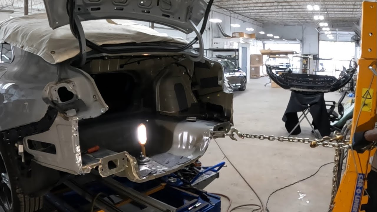 DIY 2023 KIA K5 rear body panel replace and FLOOR REPAIR - YouTube