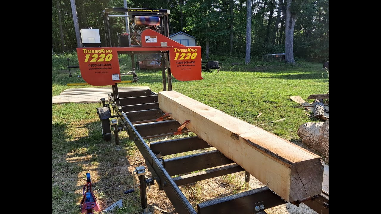 First Log cuts on the TimberKing 1220 Sawmill--Can the kids do it...or ...