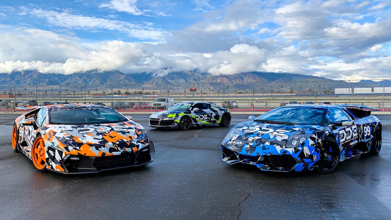 MY 2 LAMBORGHINI'S & THE R8 MEET FOR FIRST TIME! *TRIO REV BATTLE ...