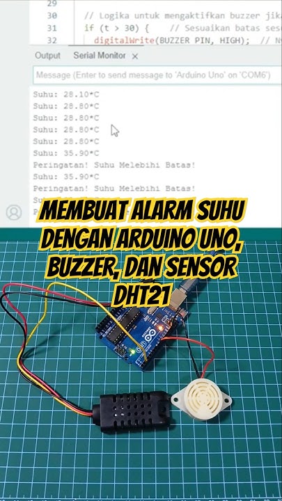 Membuat Alarm Suhu dengan Arduino Uno, Buzzer dan Sensor DHT21 #arduinoproject #arduino #fyp # ...