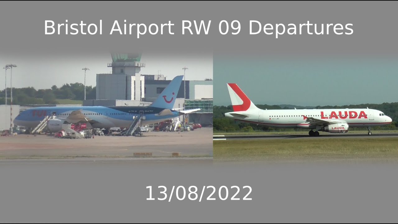 Bristol Airport Runway 09 departures 13/08/2022 - YouTube