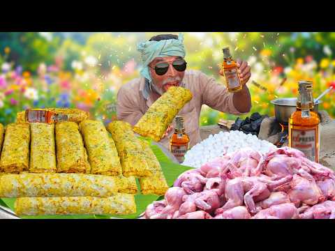 Village Vibes: Celebrating Life with CHICKEN EGG ROLLs and Thug Life Man | Primitive Technology