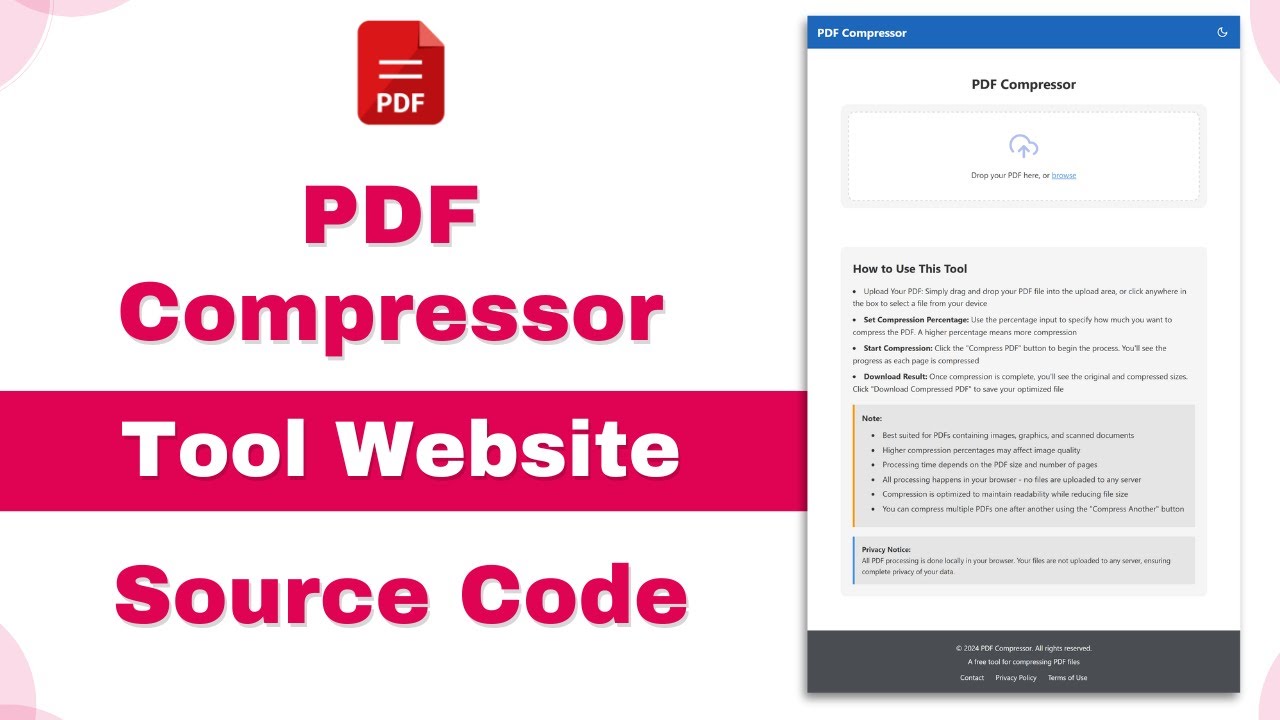 PDF Compressor Tool Website Source Code - YouTube