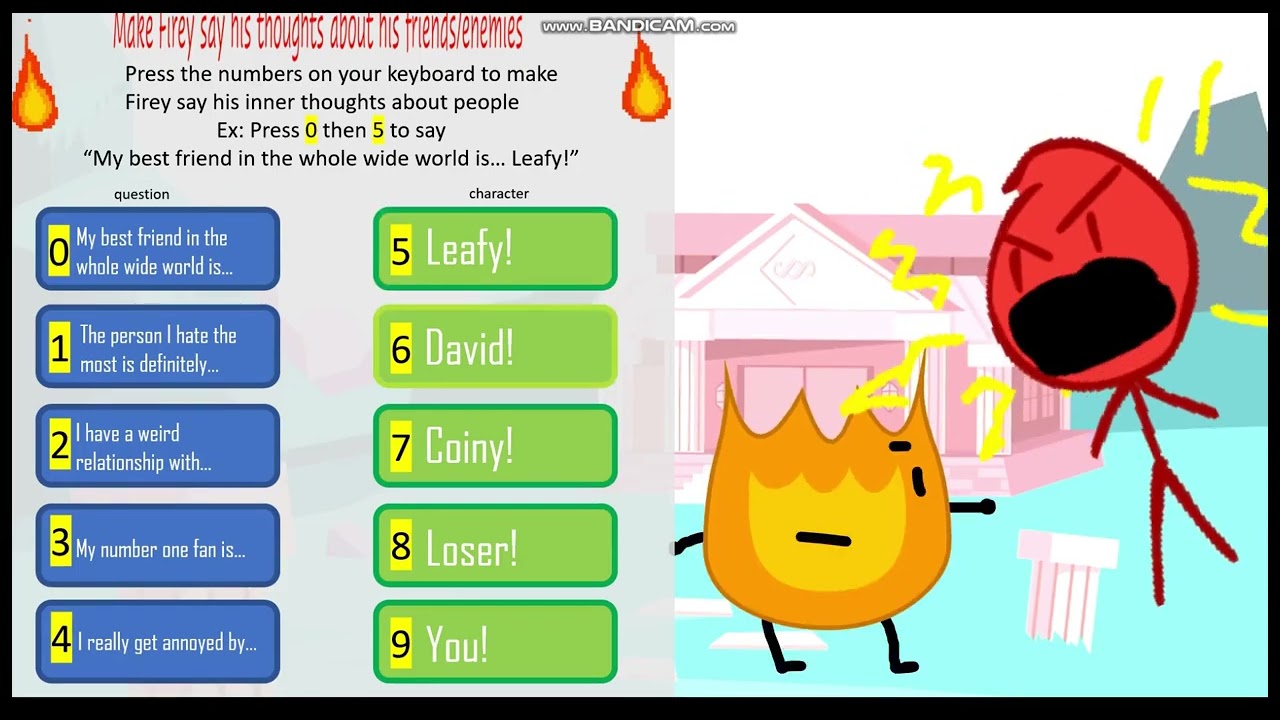 Firey Talks About His Friends and Enemies. BFDI Soundboard - YouTube