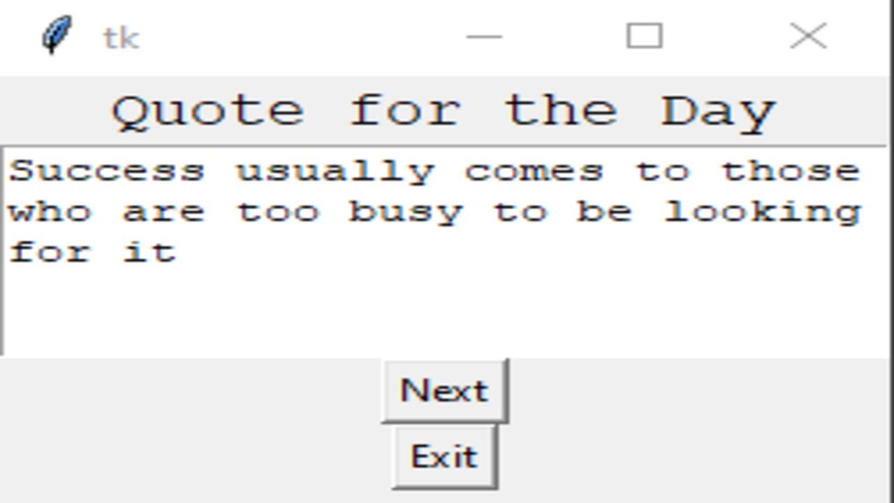 Quote of the Day Application with Tkinter GUI - YouTube