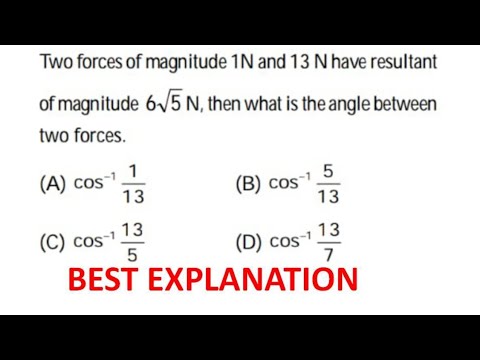 Two forces of magnitude 1N and 13 N have resultant of magnitude 56 N ...