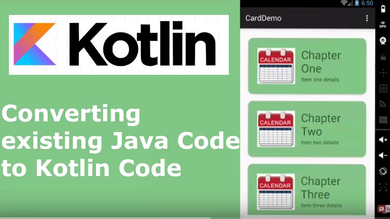 CONVERTING EXISTING ANDROID JAVA CODE TO KOTLIN CODE - YouTube