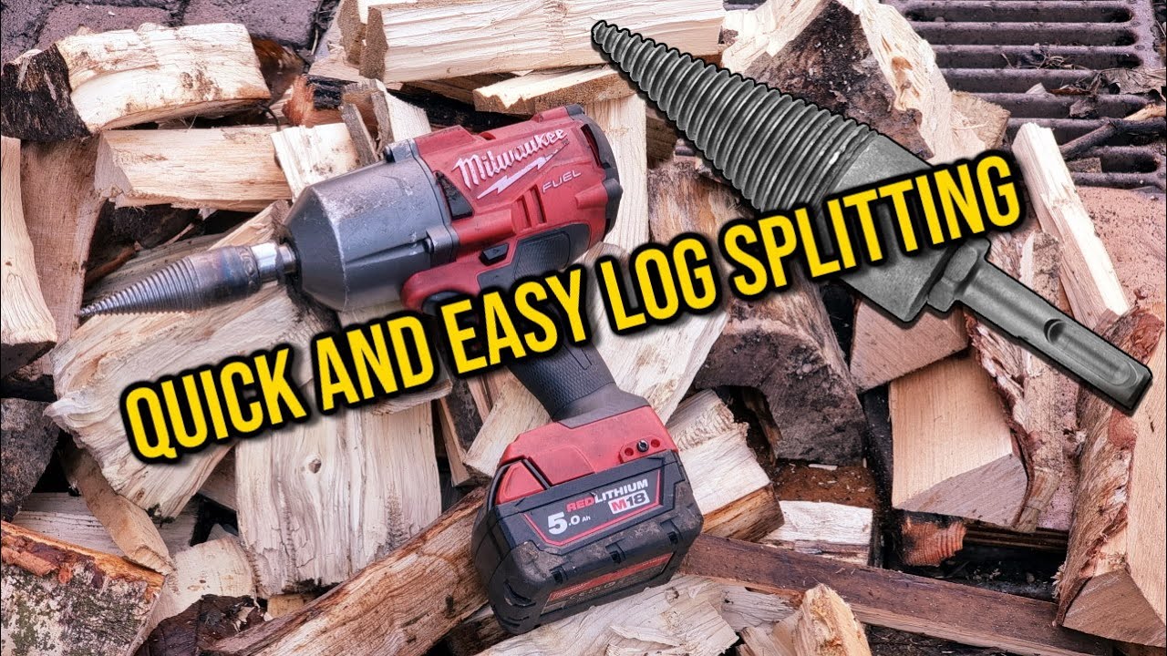 Log splitting spiral drill bit, modified for use with Milwaukee 2767 ...