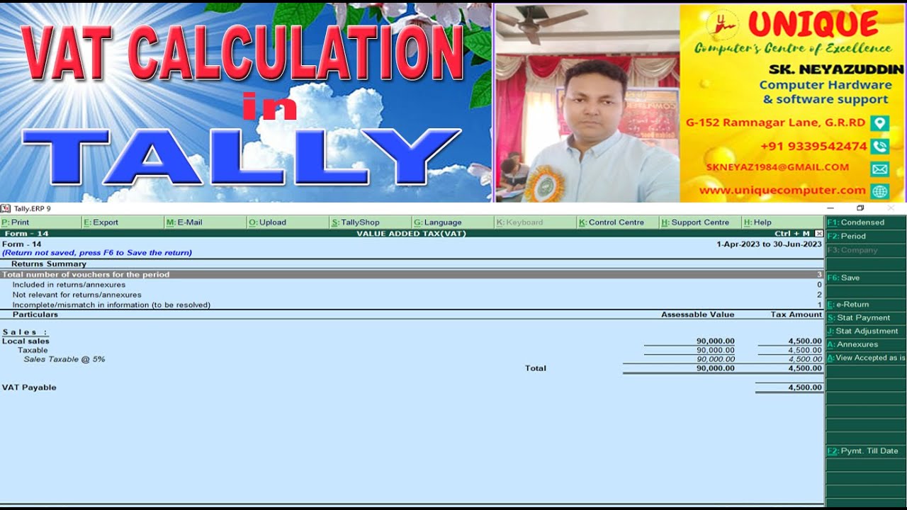 VAT CALCULATION IN TALLY #tallyerp9 - YouTube
