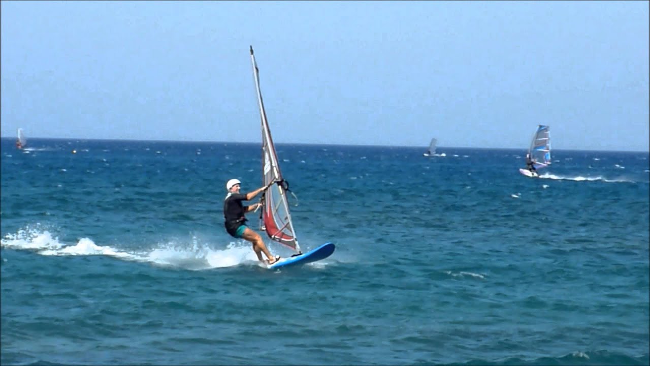 Windsurfing in Kouremenos, East Crete, Greece - YouTube