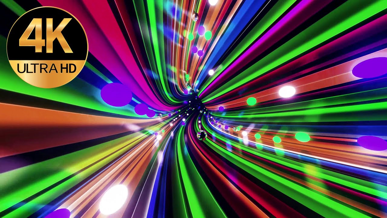 4k fast moving deep tunnel colorful Lights Background Edit (Free Video ...