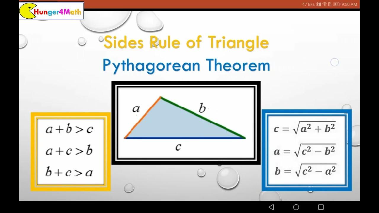 Pythagorean Theorem and sides rule of triangle - YouTube