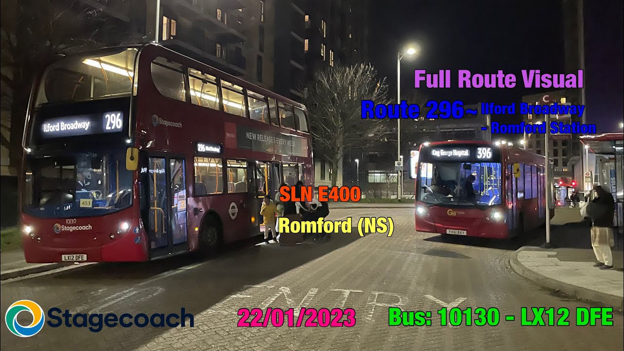 Route Visual~296: Ilford Broadway - Romford Station | 10130 | LX12 DFE ...