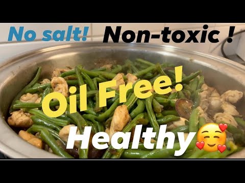 Ginisang String beans and Chicken— electric skillet Saladmaster - YouTube