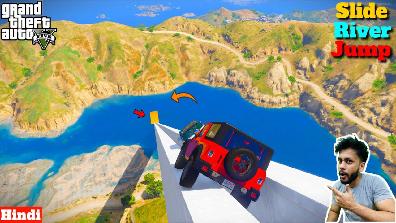 Which Indian Car Can Jump Through This Mega Slide ? GTA 5 - YouTube