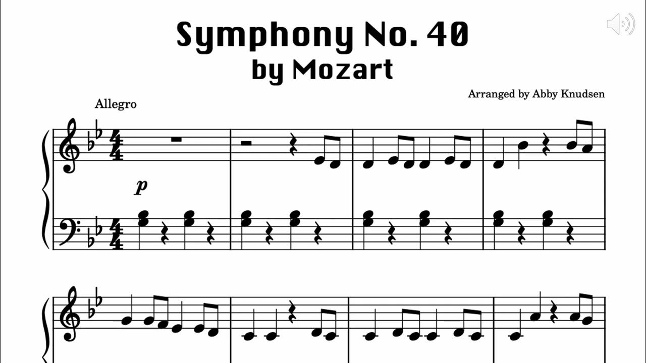 SIMPLIFIED Mozart's Symphony No. 40 | Easy Piano Sheet Music - YouTube