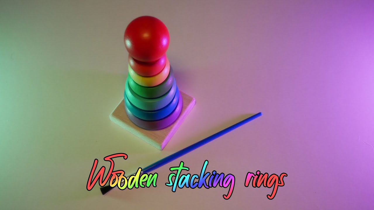 Wooden Stacking rings - [ASMR] - Crinkles, Wooden noises, Tapping, brushing - YouTube