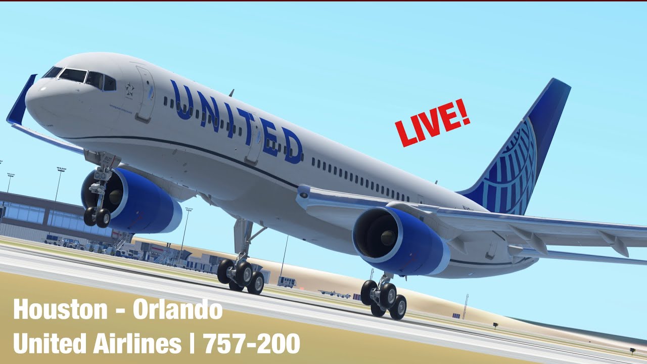 [LIVE] Infinite Flight Global | Houston - Orlando | United Airlines 757 ...