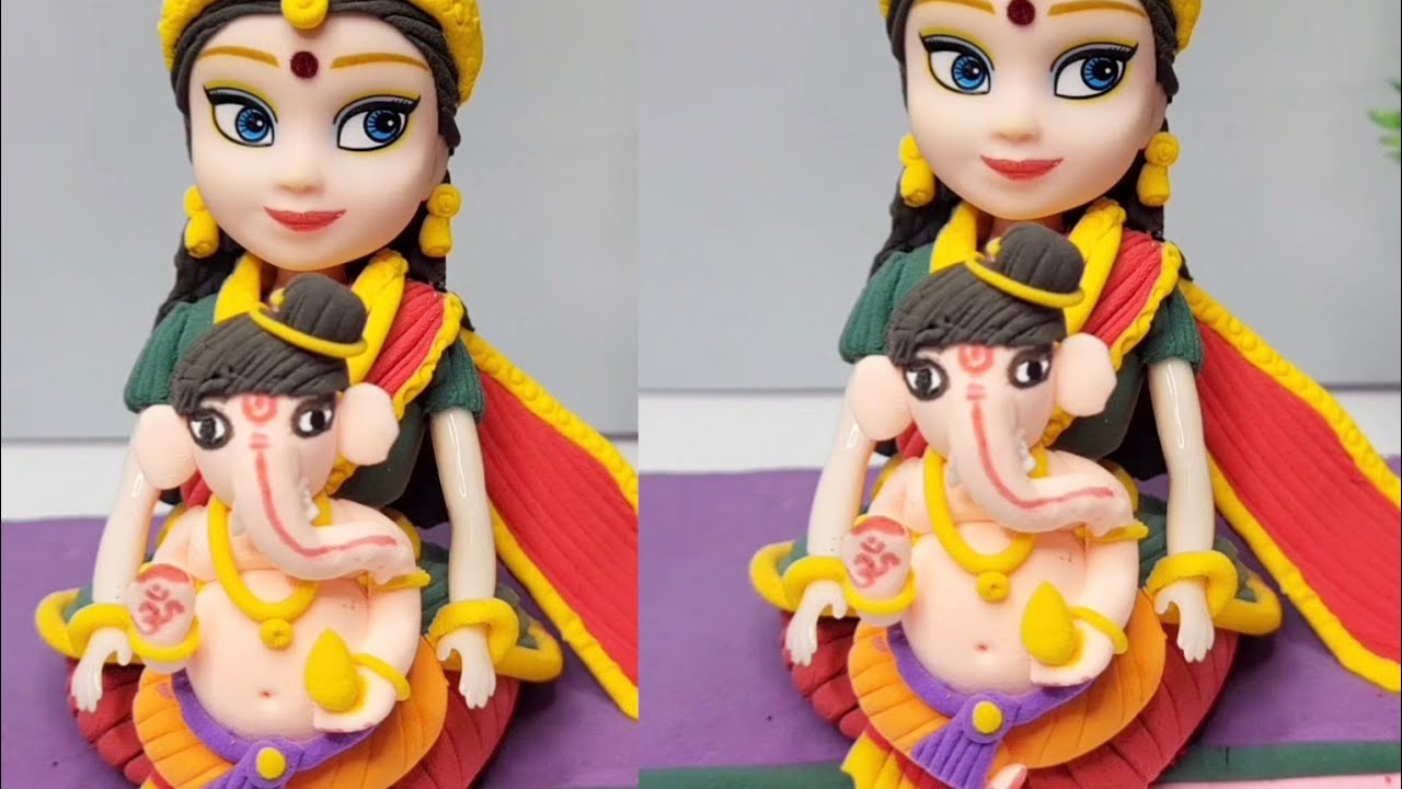 Ganpati ji with Mata 🙏 Parvati devi #Ganesh ji and mata Parvati devi ...