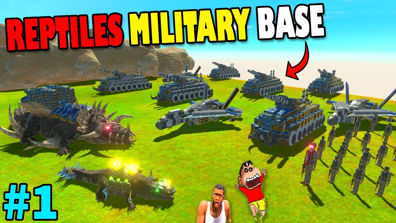 REPTILES MILITARY BASE vs HAMID-T MILITARY SHINCHAN & CHOP in Animal ...