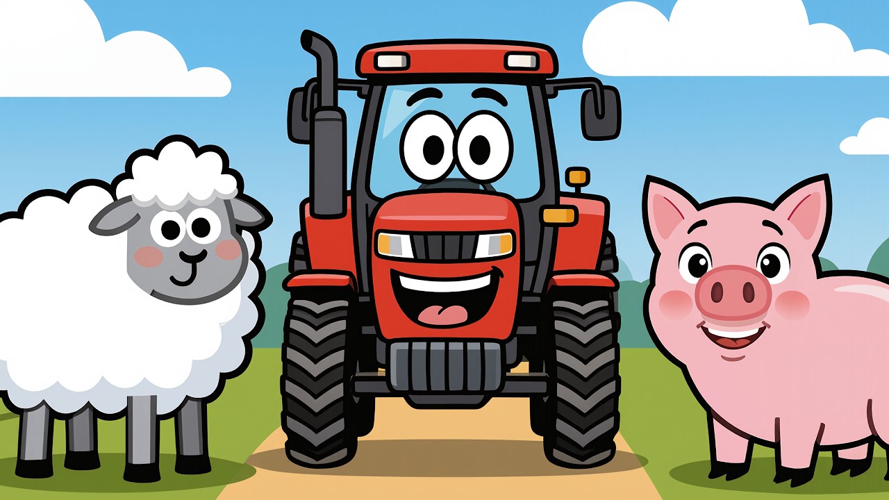 Tractor Farm Animals 🚜 Learn Animal Names and Sounds | Kids Songs ...
