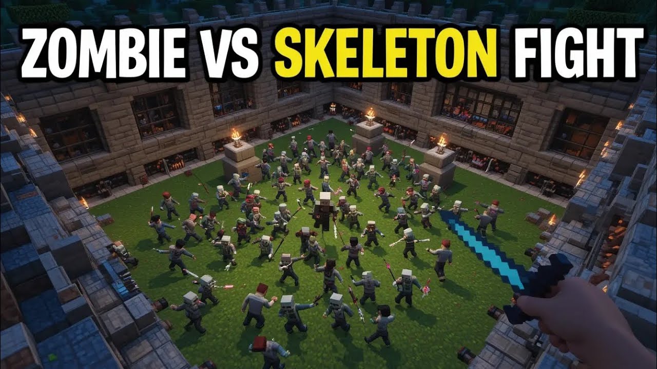 🔥 Zombie vs Skeleton Fight | Epic Battle in Minecraft 🔥 - YouTube