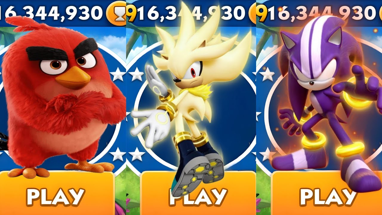 Sonic Dash - Red VS Super Silver Sonic VS Darkspine - All Characters ...