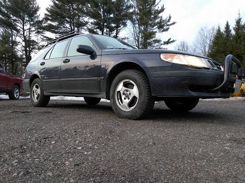 Lifted Saab 9-5 RallyWagon, Little Wheels And Big Tires! - YouTube