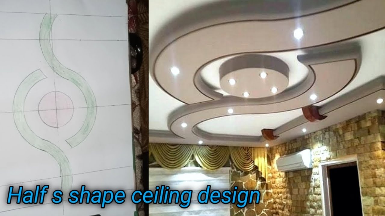 How to mark half s shape pop false ceiling design | half s shape ...