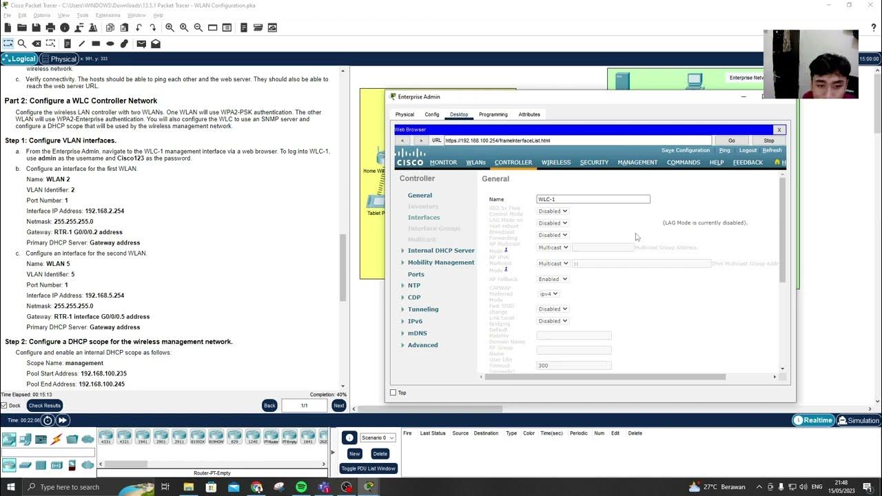 Tugas WLAN Config Packet Tracer 13.5.1 - SRWE - YouTube