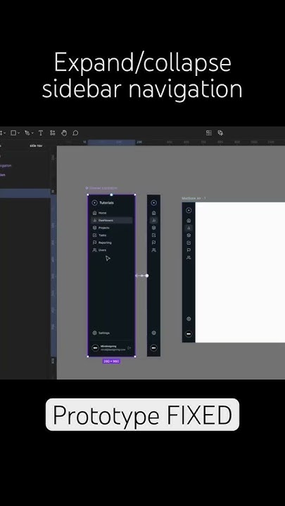 Expand & collapse sidebar - prtotype fixed #tutorial #interactivedesign #uidesign #design #figma ...