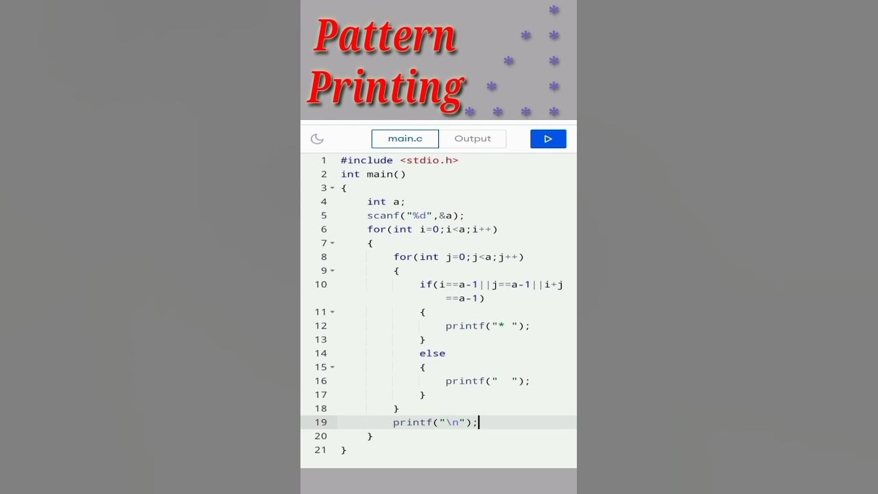 Pattern Printing College Coding Coding Programming Viral C Pattern Shorts 2801