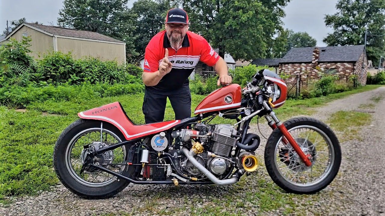 1978 Honda Cb750 Turbo race track tuning - YouTube