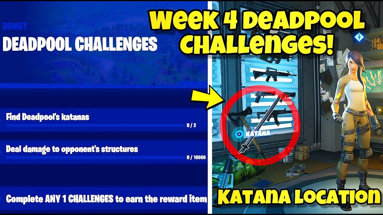 *NEW* Fortnite WEEK 4 “DEADPOOL” CHALLENGES SHOWCASE! Fortnite BR ...