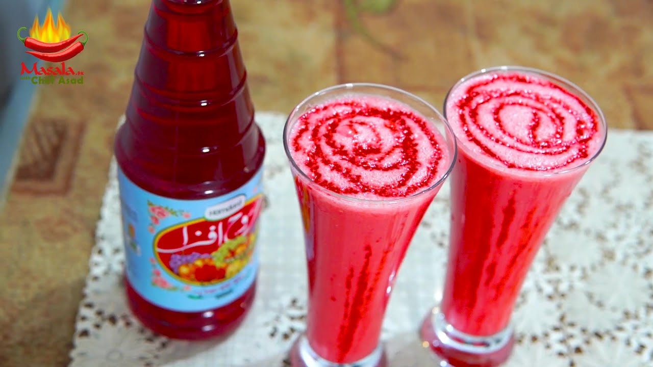 Rooh Afza fruits Milk Shake (Ramazan Pakwan) - YouTube