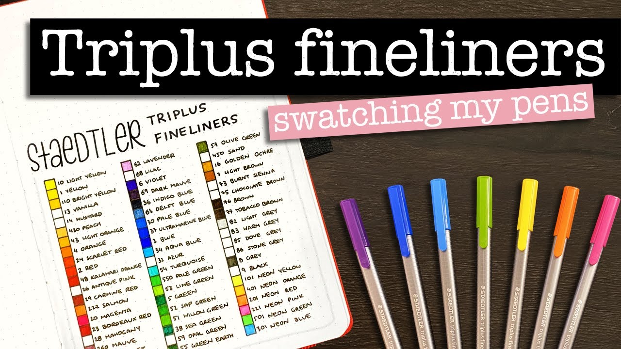STAEDTLER TRIPLUS FINELINERS 💜 Swatching my Triplus fineliner ...