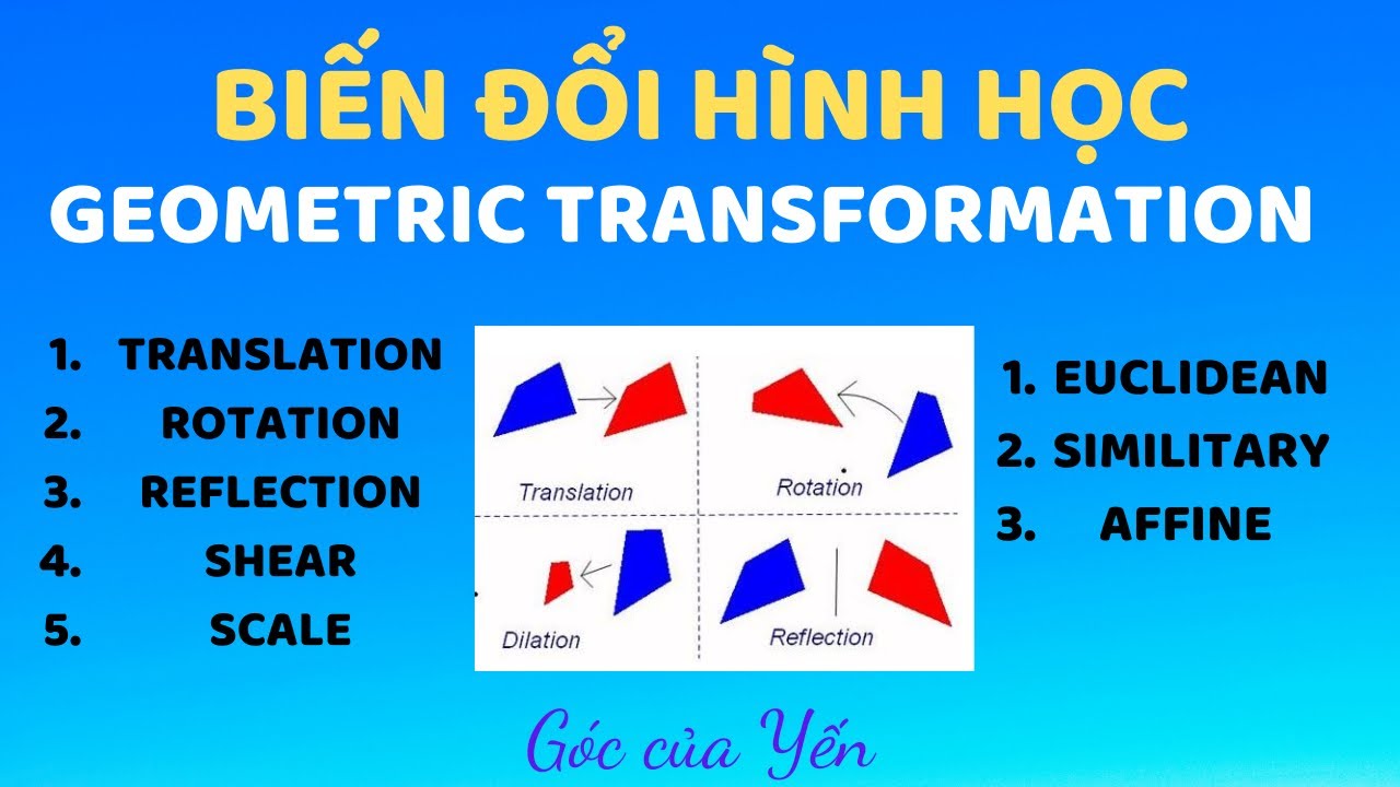 Geometric tranformations, Translation, Rotaion, scale, shear ...