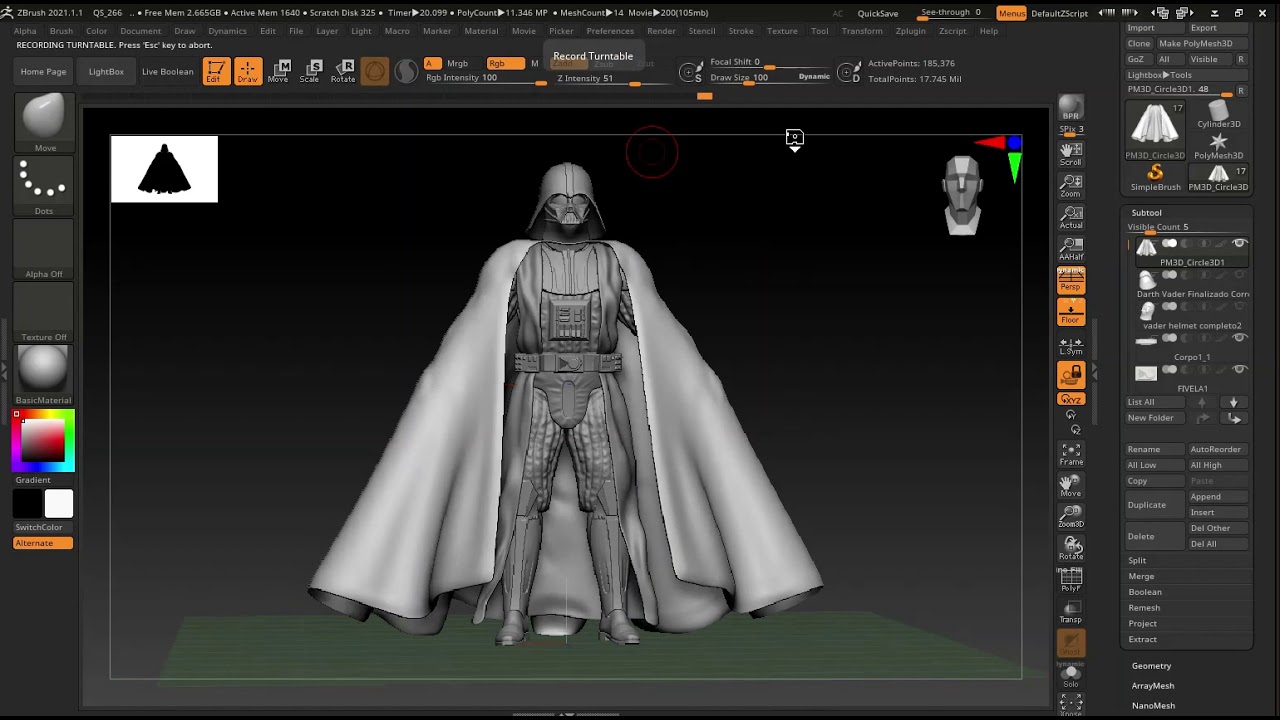 Darth Vader Cape - Testing Dynamics on Zbrush - YouTube