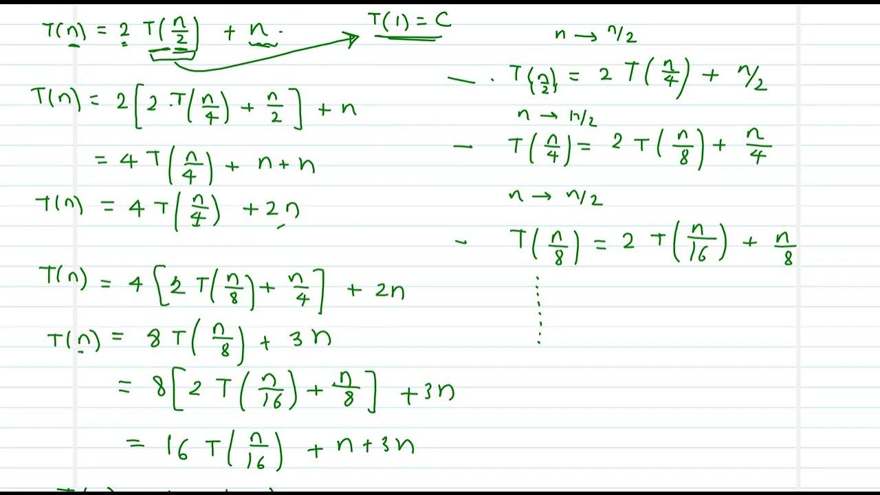 Finding complexity from the Recurrence Relation : Example 3 - YouTube